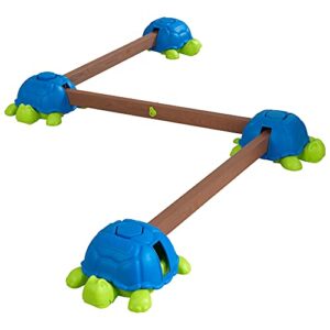 kidkraft turtle totter wooden adjustable balance beam for toddlers with squeaky turtle and wobble board, gift for ages 2-5