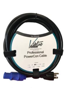 virtue industries | edison to neutrik powercon extension cable 10 feet