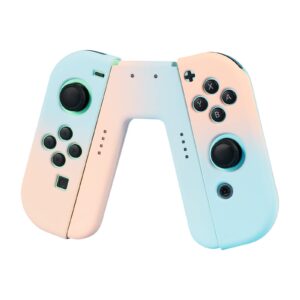 joy-con charging grip for nintendo switch oled controllers, mycheer comfort joycon grip controllers portable gradient v-shaped handle for switch joy-con speed charge while play