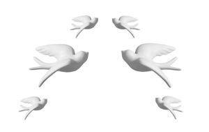 iffunni white ceramic birds - set of 6 pcs ceramic birds swallows wall art design figurine statue collection home garden décor