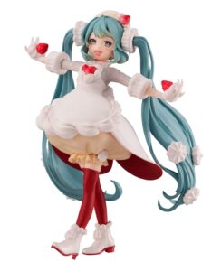 furyu hatsune miku (sweet tea time strawberry shortcake version) pvc figure, multicolor