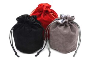 zmgmsmh drawstring dice bag chess bag small pouch hold chess pieces velvet fabric dice pouch cosplay coin pouch velvet jewelry bag red/grey/black (3, multicolor)