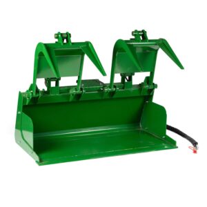 titan attachments 60" debris grapple bucket attachment fits john deere loaders, hook and pin connection