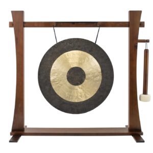 16" to 18" gongs on the spirit guide gong stand - includes gong, stand, & mallet/great for home & office/traditional style