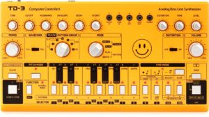 behringer td-3-yellow analog bass line synthesizer - yellow