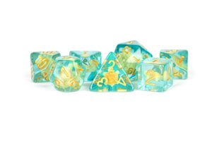 fanroll 16mm resin poly dnd dice set: turtle dice, role playing game dice for dungeons and dragons