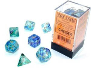 chessex nebula dice block 16mm d6 oceanic with gold luminary (12 dice)