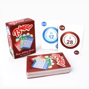 gse games & sports expert professional bingo calling cards for bingo game, plastic coated bingo playing cards deck with high visibility numbered