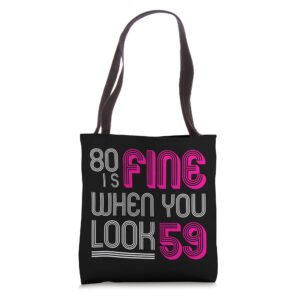 80th birthday gifts for her women 80 year old grandma 1942 tote bag