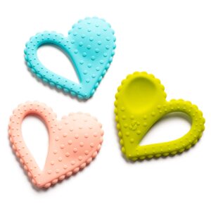 special supplies teether heart spoon oral motor therapy tools, textured stimulation and sensory input treatment for babies and toddlers, bpa free silicone, dual use spoon plus teether