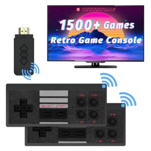 cicystore retro game console with 1500 retro video games, hdmi hd output nes retro game console, old arcade plug and play video games console is an gift choice for children and adults