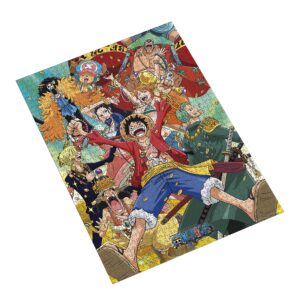 abystyle one piece straw hat crew 1000 pc. puzzle featuring monkey d. luffy, nami, zoro, chopper, and more ideal gift for anime and puzzle enthusiasts family-friendly activity