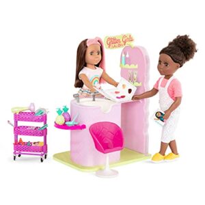 glitter girls – hair salon playset – hair dryer, styling clips & rolling cart – 14-inch doll accessories for kids ages 3 and up – children’s toys