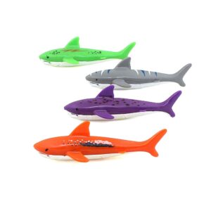 zhfuys diving pool toy underwater swimming throwing diving torpedo shark,4 pack