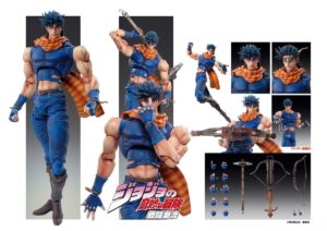 medicos jojo's bizarre adventure part 2: chozo kado joseph joestar super action statue figure, multicolor