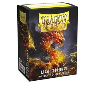 dragon shield standard size card sleeves – matte dual lightning 100ct – mtg card sleeves are smooth & tough – compatible with pokemon, yugioh, & magic the gathering