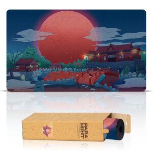 paramint blood moon shinto anime (stitched) - mtg playmat - compatible with magic the gathering playmat - play mtg, yugioh, tcg - original play mat art designs & accessories