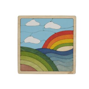 rainbow puzzle for kids | 25 pieces wooden jigsaw puzzle | learning toy and gift for boys girls ages 3 years and above