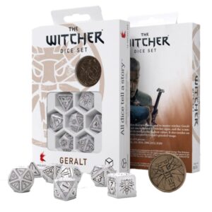 q-workshop witcher dice set. geralt - q-workshop white wolf