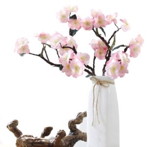 huaesin artificial cherry blossom branches faux flowers 2 pcs 25 inch peach blossom silk flower for wedding party garden home hotel shop arch decoration