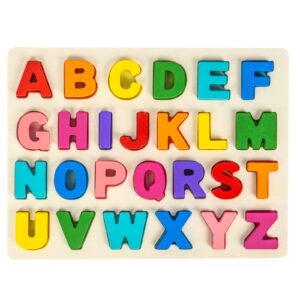 alphabet puzzle wooden puzzles for toddlers 3 4 5 year old, abc puzzle shape alphabet learning puzzles toys with puzzle board & letter blocks, preschool educational for girls boys