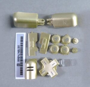 ggzone a b x y l r d pad cross button full button set replacement for nintendo ds lite ndsl buttons console (gold)