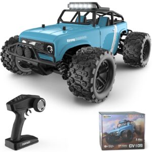 gizmovine rc car, off-road remote control truck, 2.4ghz 25 mph 4wd all-terrain hobby remote control car, high-speed waterproof rc car with 2 rechargeable batteries