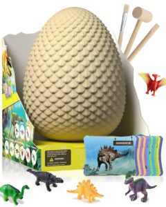 earth'scode jumbo dino egg excavation dig kit, archeology educational science stem toy, crafts gift for kids