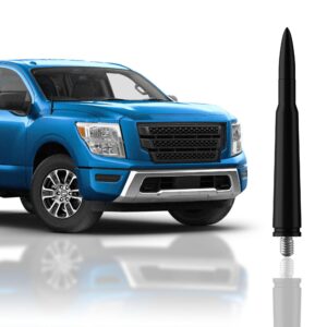 𝐁𝐮𝐥𝐥𝐞𝐭 style antenna mast for nissan titan s sv pro-4x sl platinum 2004-2021 black automotive antenna replacement for cars, trucks & suv radio compatible - car & truck exterior accessories 4.25'