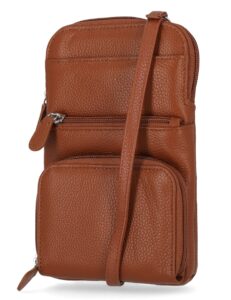 mundi miracle womens cell phone purse wallet rfid crossbody bag, cognac