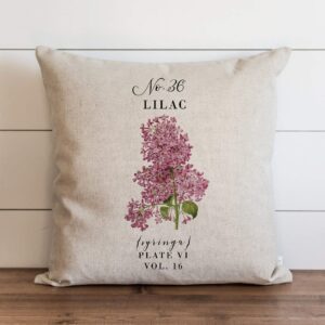 lilac pillow cover 18 x 18/20 x 20 botanical pillow cover floral herbs spring home decor summer throw pillow garden