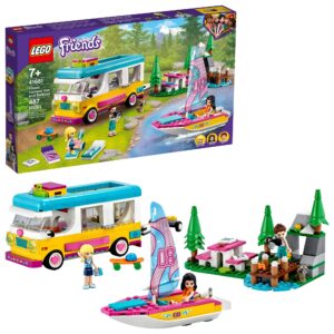 lego friends forest camper van and sailboat 41681 building kit; forest toy; new 2021 (487 pieces)