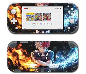 boorsed vinyl skin decal stickers for nintendo switch lite, anime protector wrap cover protective faceplate full set console joy-con dock (my hero academia [261])