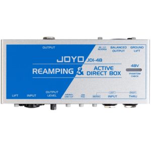 joyo passive reamping and phantom powered active direct box, re-amping direct box with 6.35mm and xlr input 2 in 1 for guitarist bass performance or recording (jdi-48)