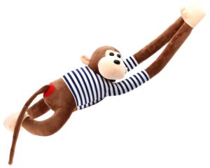 hwd cute long-armed plush monkey doll, 25.6'' soft stuffed animals toy gifts for kids, toddler, birthday (brown)