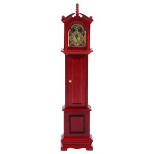 snufeve 1:12 miniature doll house furniture miniature floor clock, doll house clock, for dining room children kids for doll house accessory