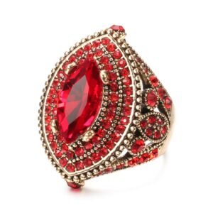 ckhao women ring - big size antique gold plated turkish style red gemstone vintage ring women jewelry j0769red (9)