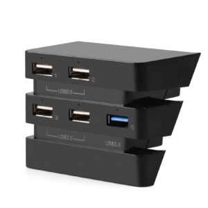 santing abs usb hub, professional multi-port usb hub, with led indicators for ps4 pro console easy installation ps4 pro default