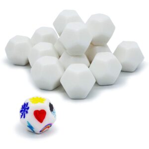 15 pcs d12 white blank dice 25 mm for board games, teaching and diy