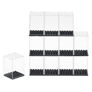 minifigures display case, acrylic building block display box, action figure toys storage for lego minifigure, fit for lego lovers(12pcs)