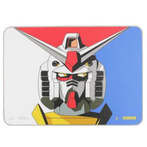 asus rog sheath gundam edition mousepad (limited edition, gaming-optimized cloth surface, 3mm thickness, anti-fraying stitched frame, and non-slip rubber base)