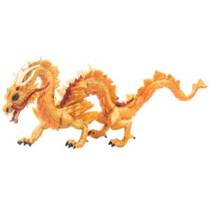 dragon figurine magic dragon figurine realistic plastic flying dragon figurine for collection science educational prop miniature magic dragon statue home decor accessorie, big golden dragon