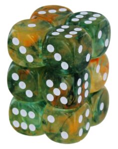 chessex 16mm dice block: nebula luminary - spring w/white (chx27755)