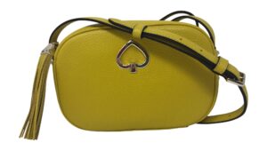 kate spade new york leather kourtney camera crossbody shoulder bag, chartreuse