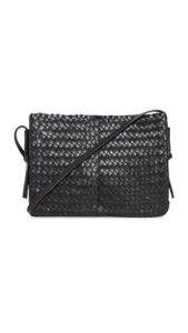 madewell women's the knotted crossbody bag in woven leather, black, one size