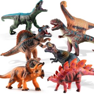 temi 7 piece jumbo dinosaur toys for kids 3-5, large soft toys for dinosaur lovers, boys, toddler ages 5-7 years, perfect party favors, birthday gifts