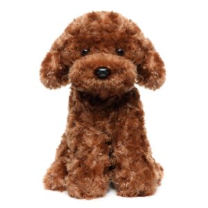 weigedu labradoodle plush toy, fluffy red poodle stuffed animal, 12.6" - perfect for kids, babies, birthday