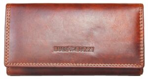 double sided rfid leather wallet bull burry whole made of a strong genuine cowhide brown one size bb 160000 l101 brn vintage double sided medium brown