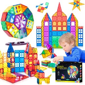 magnetic tiles with ferris wheel expansion set, magnetic blocks toys for 3+ year old boys and girls, stem educational learning construction toddler kids toys - ferris wheel