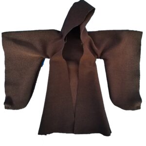 1:12 scale fabric cape robe with hat for 6" 6 inches body doll action figure (no figure) (brown l sleeve)